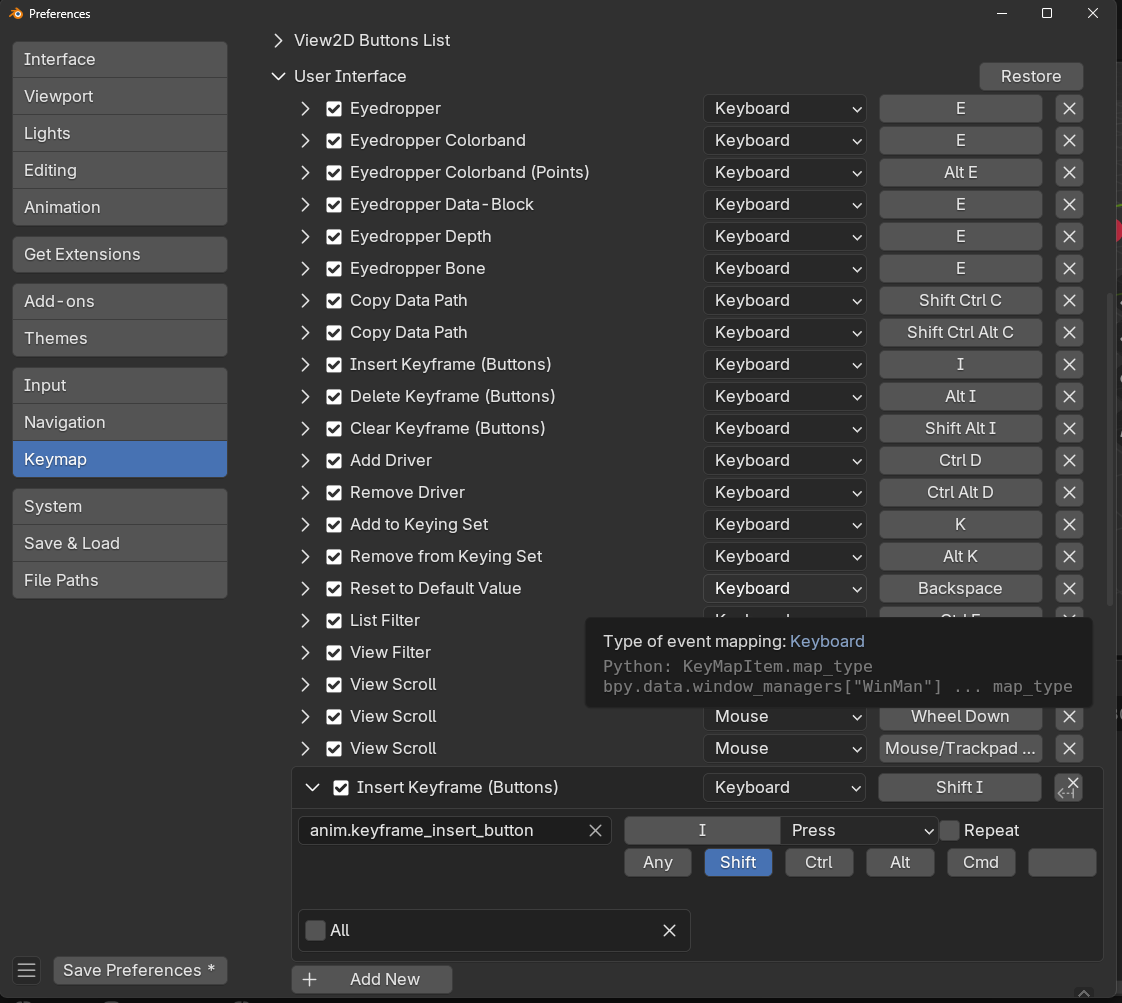 Is It Possible To Set A Key Bind For Insert Single Keyframe On Hover