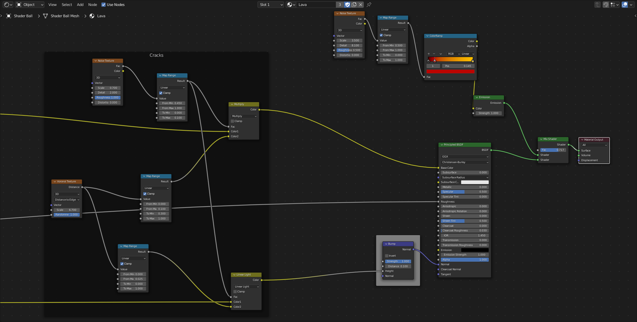 Help with Lava and Mixing Shaders - CG Cookie
