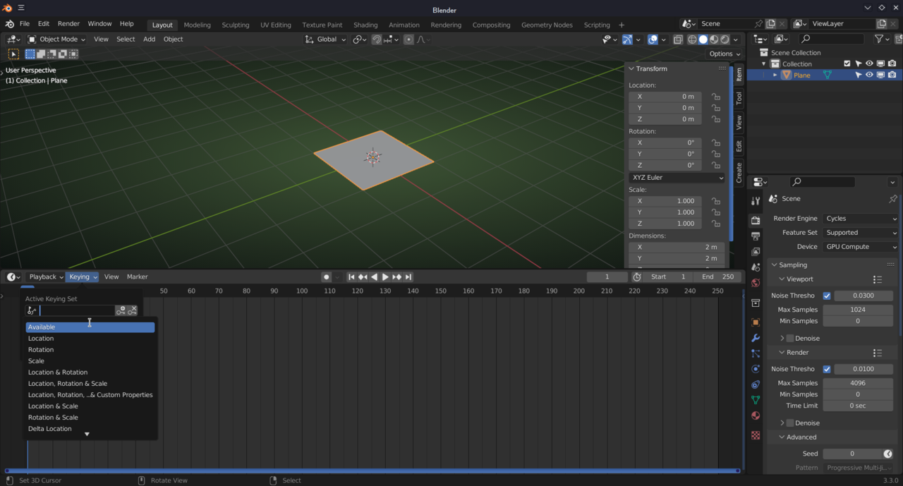 No "Available" keyframe option - CG Cookie