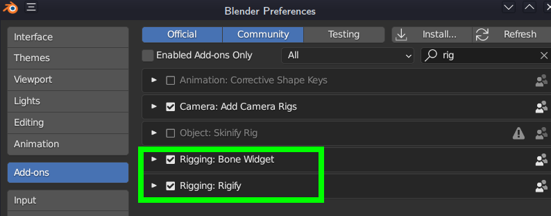 Rig Tools and Rigify tabs - CG Cookie