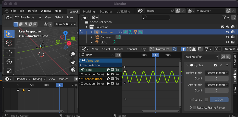 When i add a cycle modifier it does not repeat the animation - CG Cookie