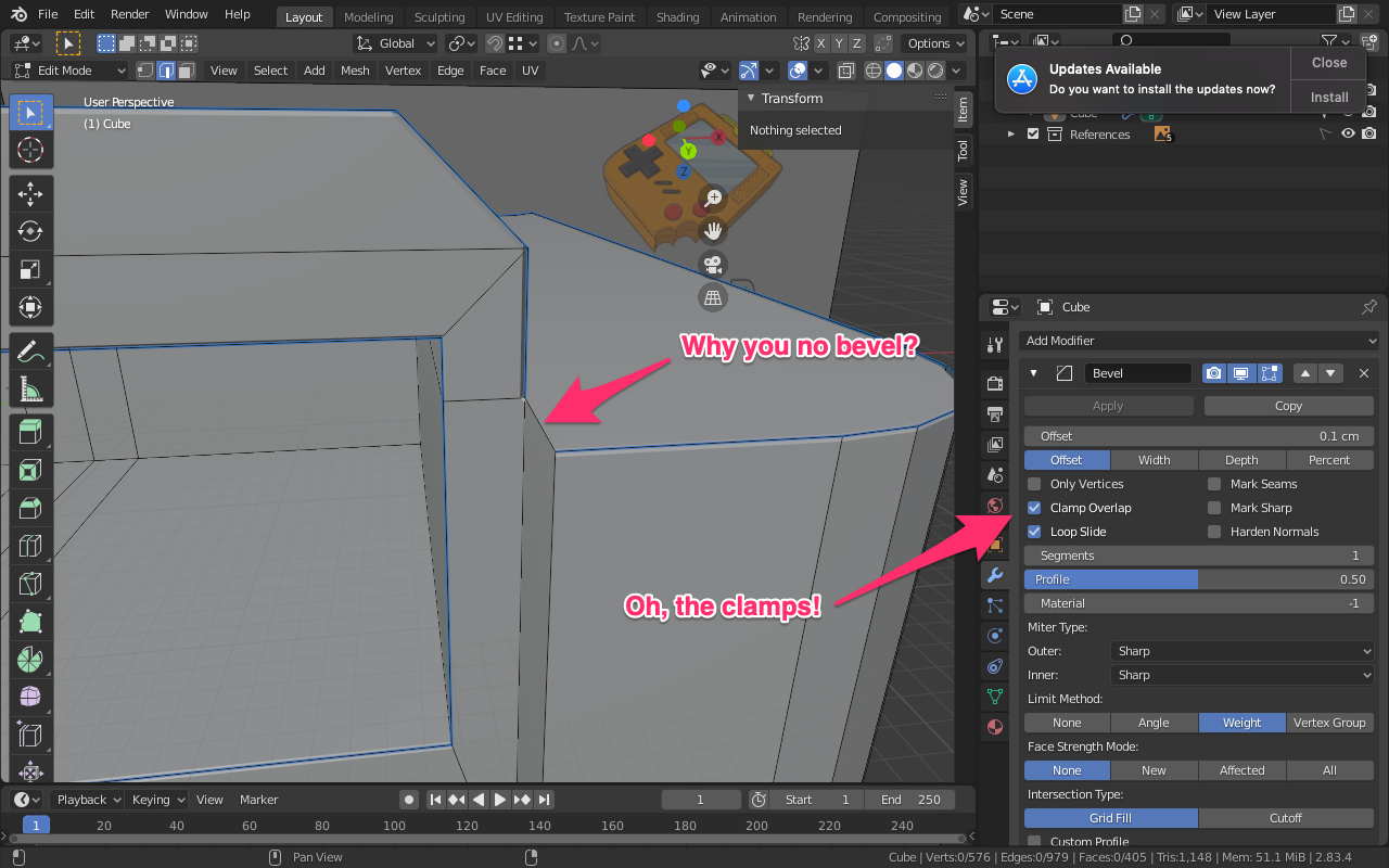 Beveling Edges Issues - CG Cookie