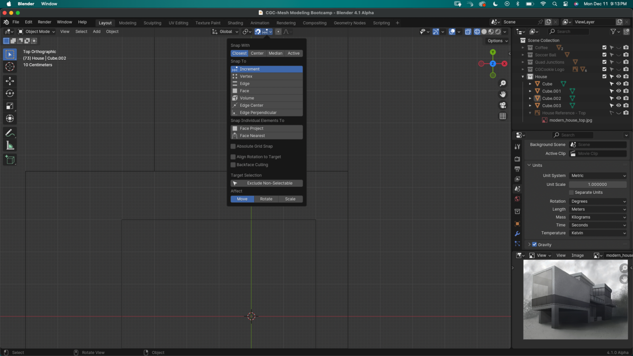 What am I doing wrong? Snapping - CG Cookie