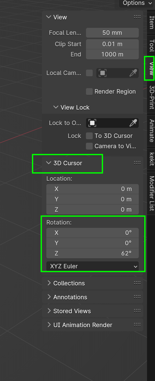 How do I change the rotation of the cursor? - CG Cookie