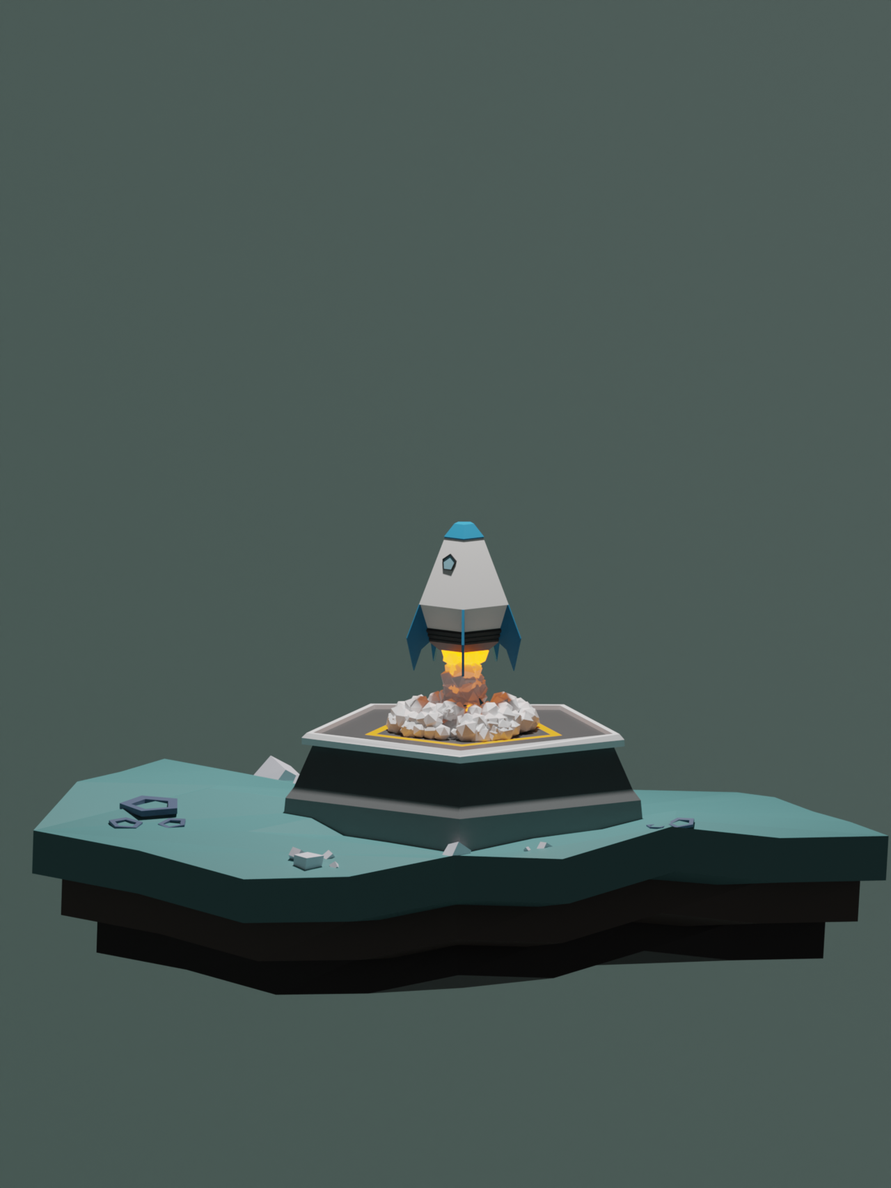 My second Project - LowPoly Rocket - CG Cookie