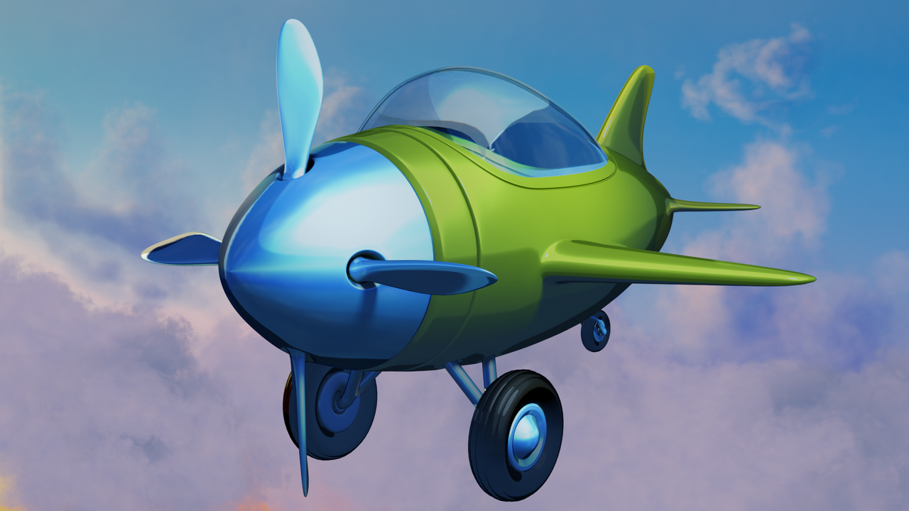 Cartoony Airplane - CG Cookie