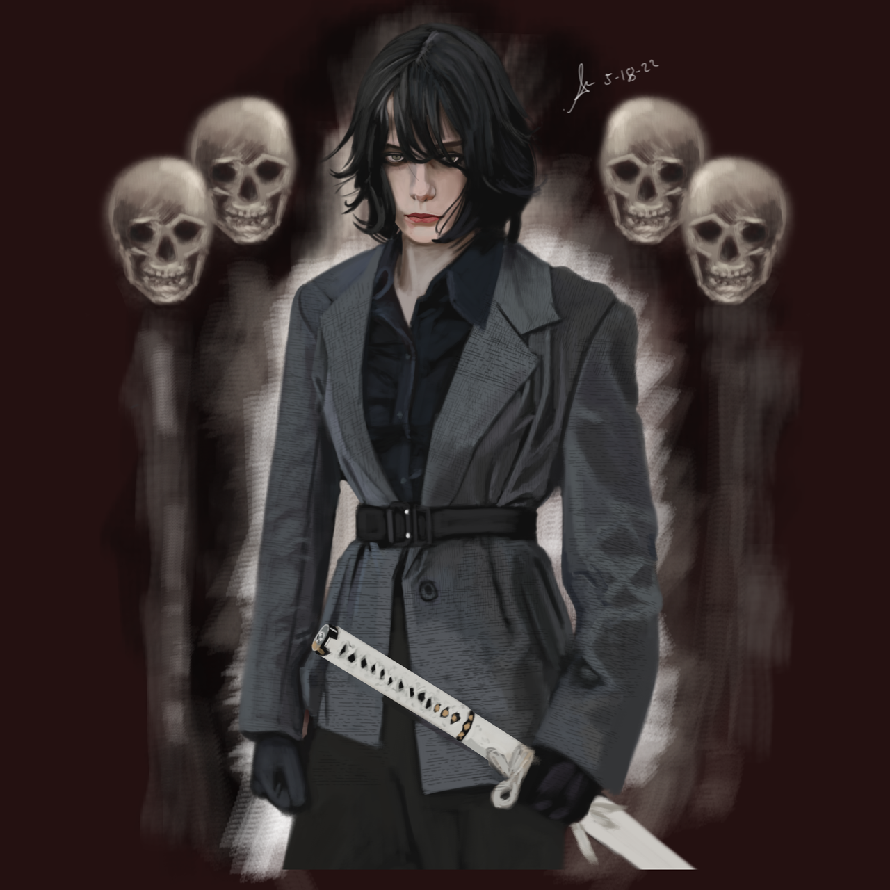 Goth samurai girl - CG Cookie