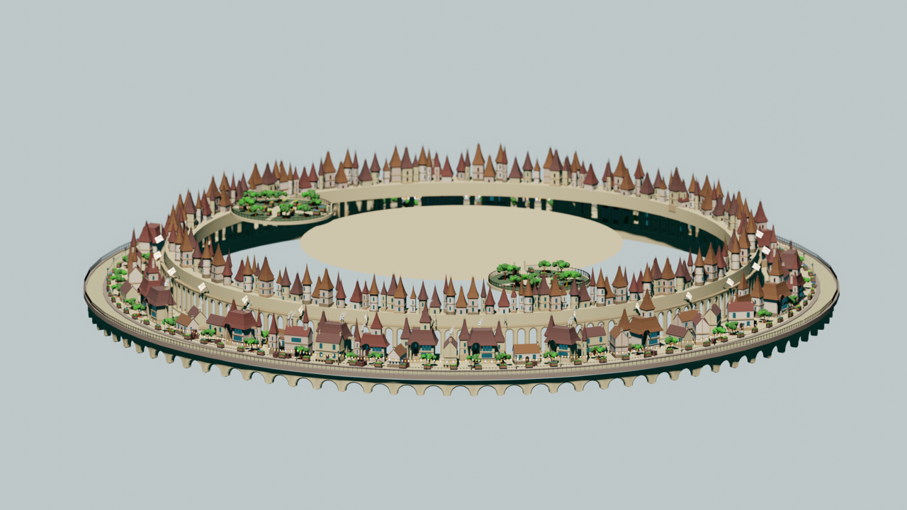 CGBoost Challenge - City in the sky - WIP - CG Cookie