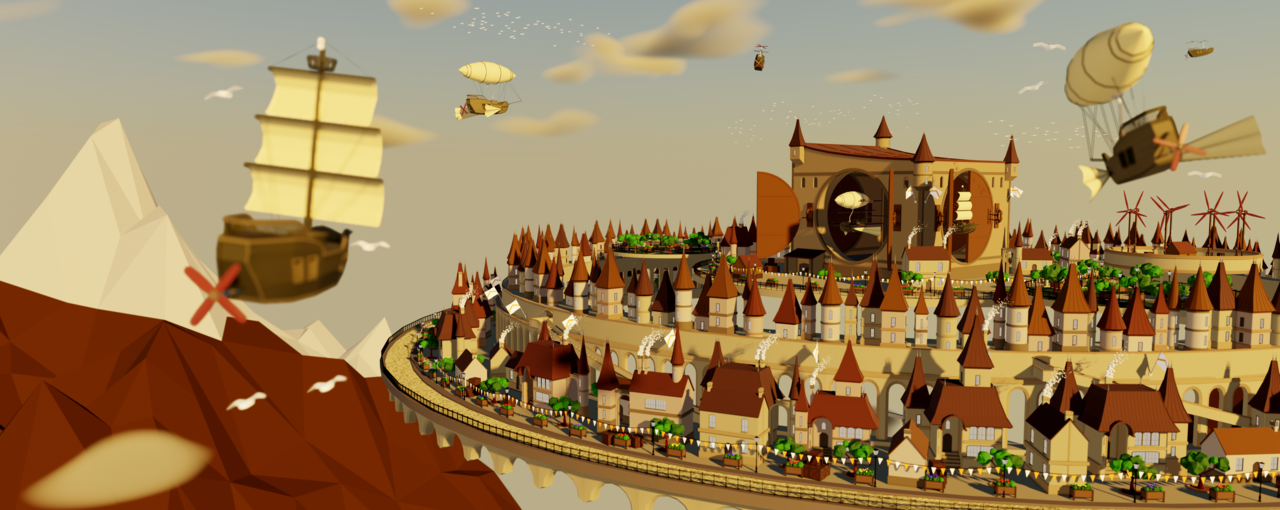 CGBoost Challenge - City in the sky - Finale - CG Cookie | Learn ...