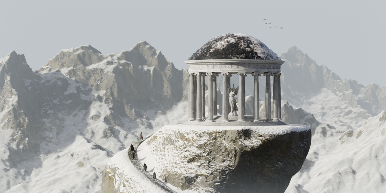 Ionic order temple - CG Cookie