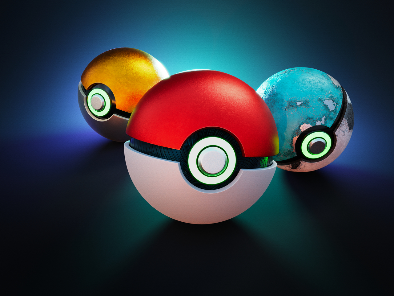 Pokeball Green - CG Cookie