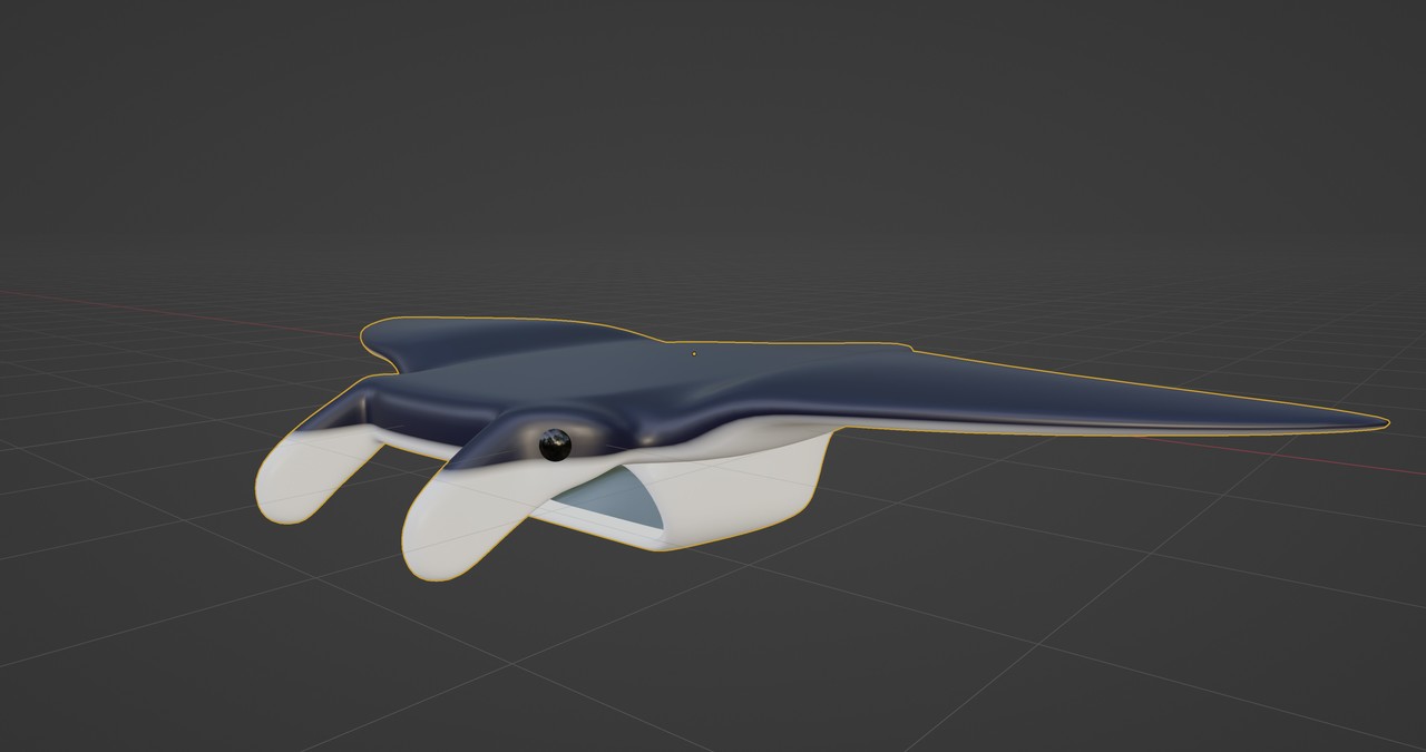 Manta Ray Spaceship WIP - CG Cookie