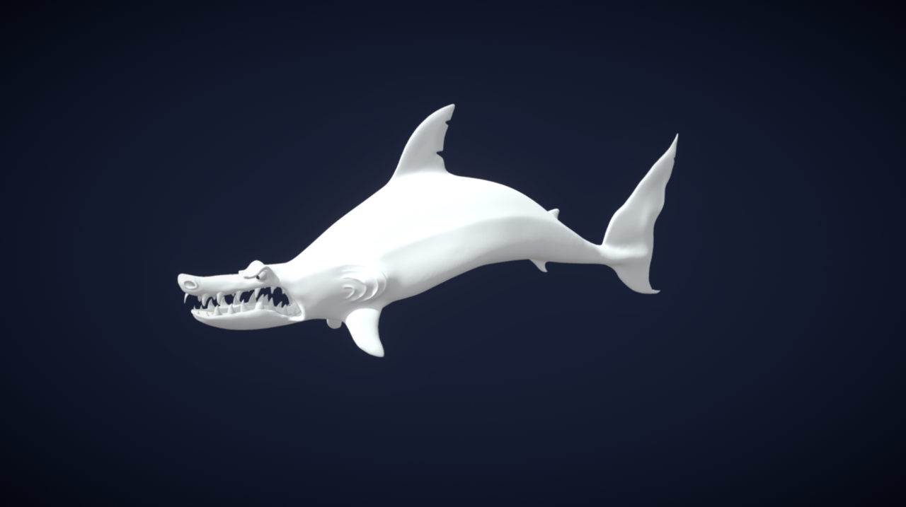 Sleek Stylized Shark Sculpture 🦈 - CG Cookie