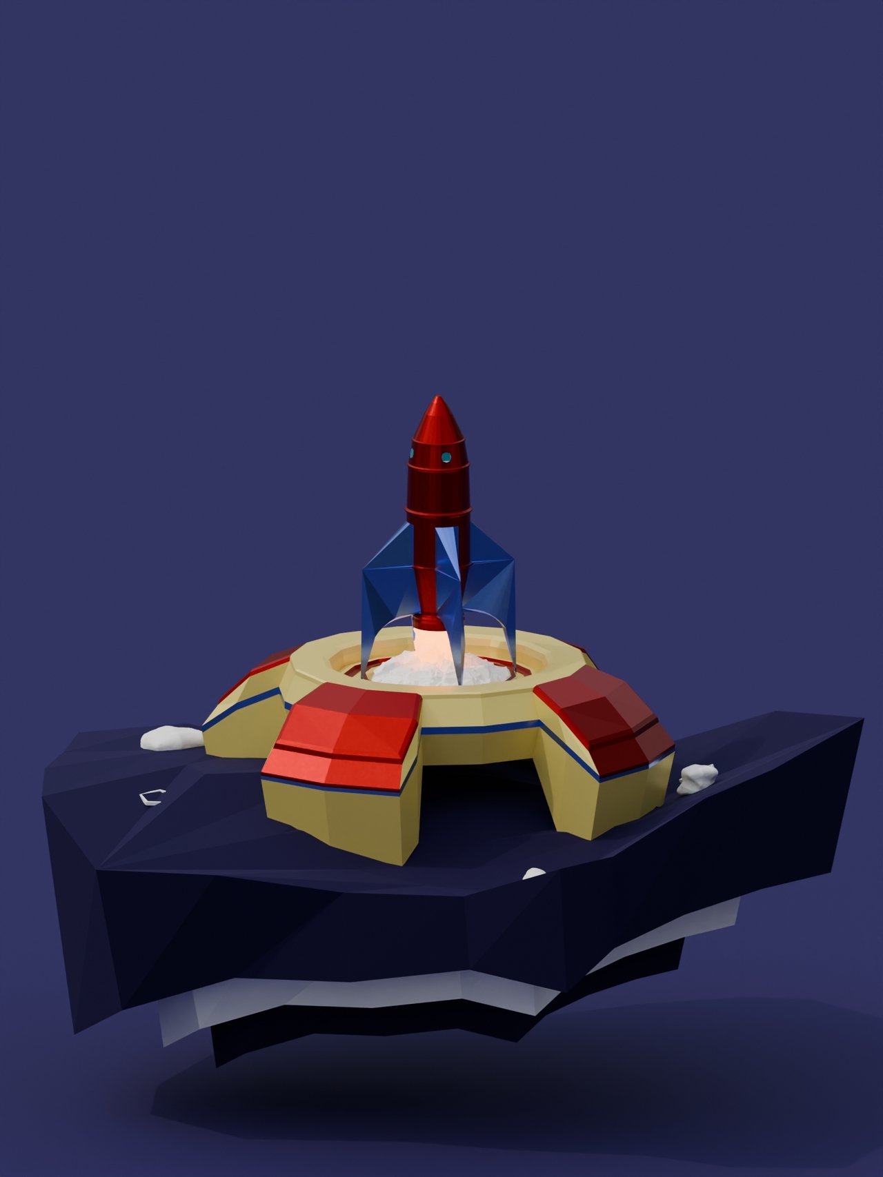 Low poly rocket Launch - CG Cookie