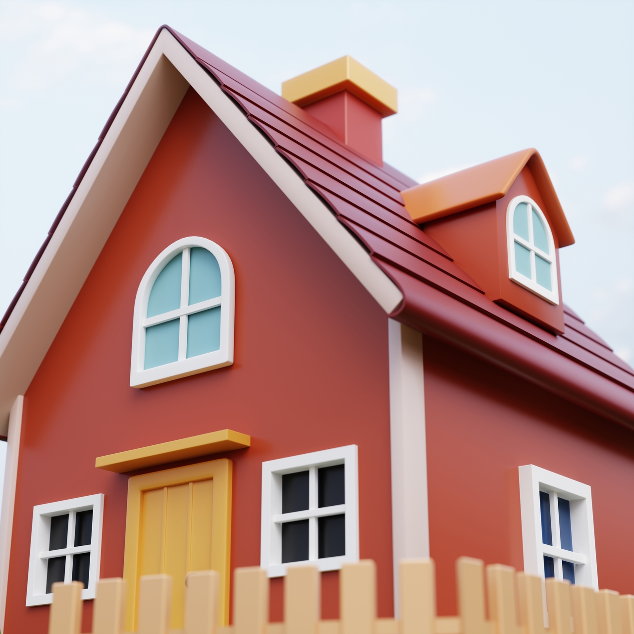 Simple Low-Poly 3D House Exterior Model - CG Cookie