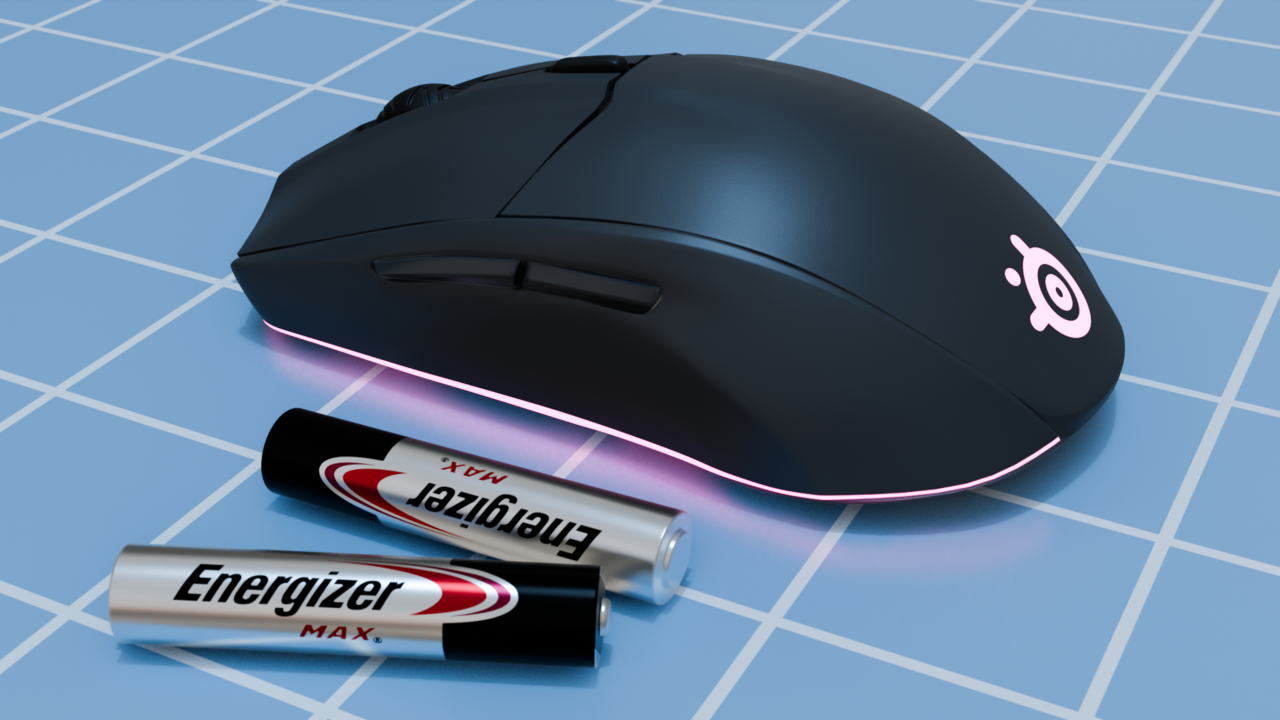 Steelseries Rival 3 wireless animated - CG Cookie