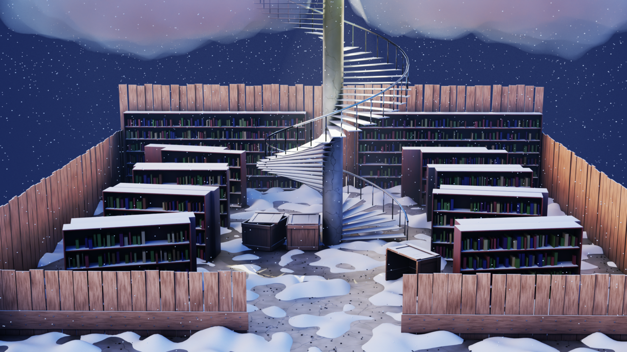 Abandoned Outdoor Library - CG Cookie