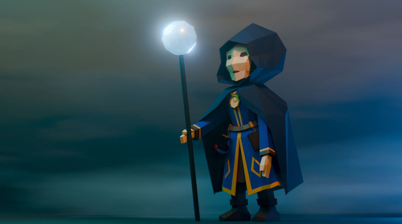 Low Poly Time Wizard - CG Cookie