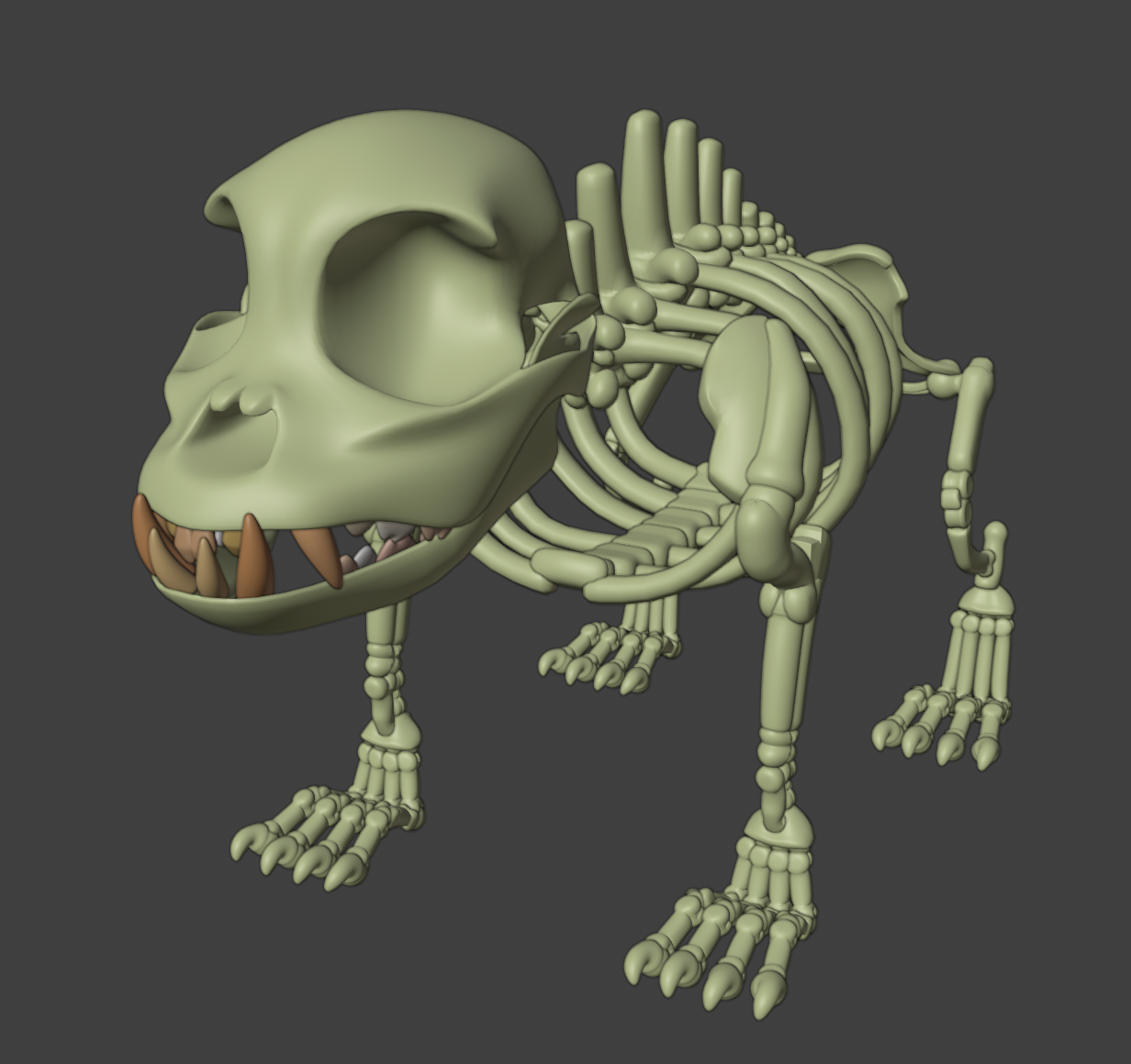 Bulldog Video Game Skeleton - CG Cookie